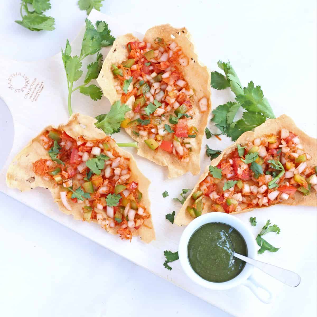 Masala Papad | Easy Indian Appetizer - The Yummy Palate