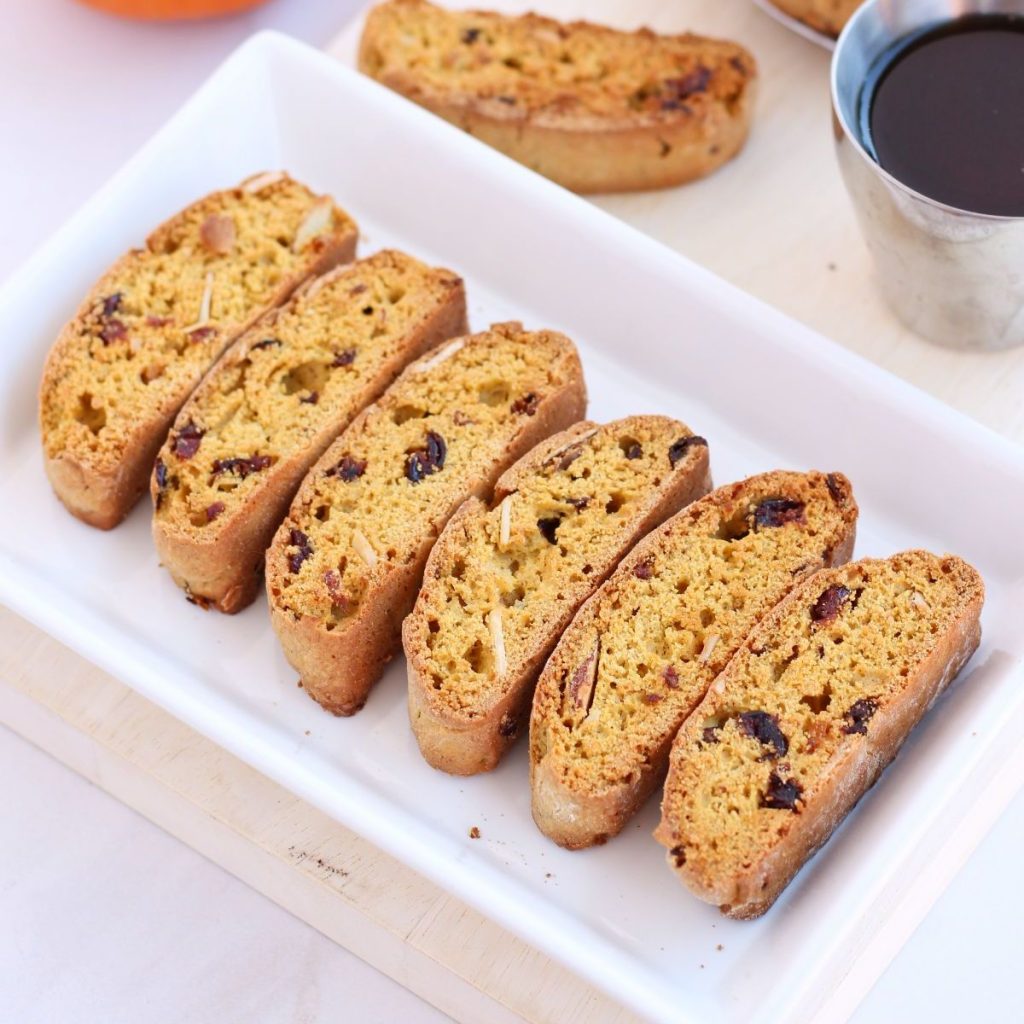 Pumpkin Biscotti with Almond and Cranberry - The Yummy Palate
