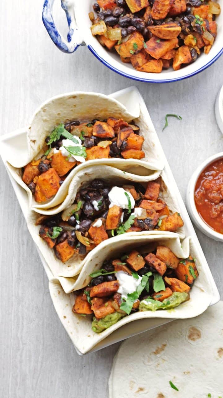 Sweet Potato and Black Bean Soft Tacos